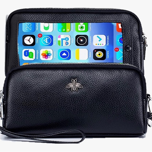 NWT Genuine Leather Touch Screen Phone Bag Case Wristlet Handbag, multi ...